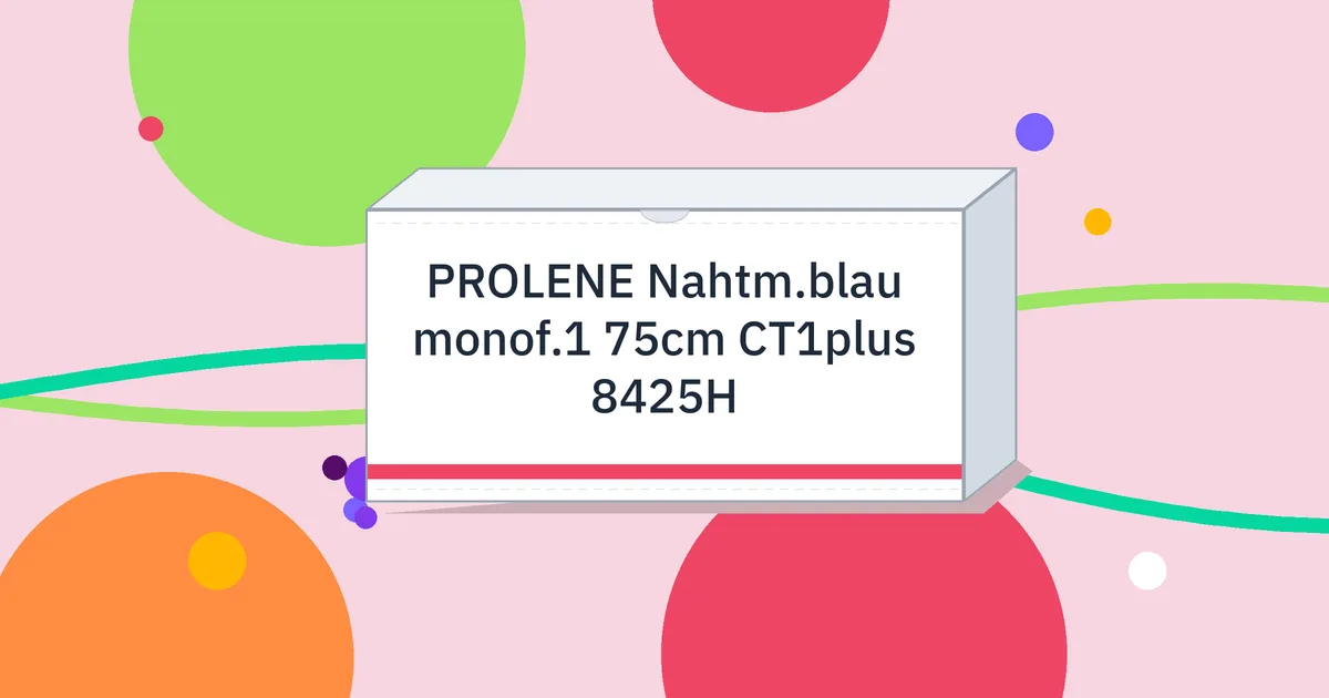 Symbolbild: Packung mit der Aufschrift PROLENE Nahtm.blau monof.1 75cm CT1plus 8425H (PZN 16254984) – Verfügbarkeit und Bezug in Apotheken in Frankfurt am Main