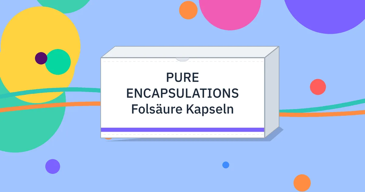 Symbolbild: Packung mit der Aufschrift PURE ENCAPSULATIONS Folsäure Kapseln (PZN 09528205) – Verfügbarkeit und Bezug in Apotheken in Frankfurt am Main