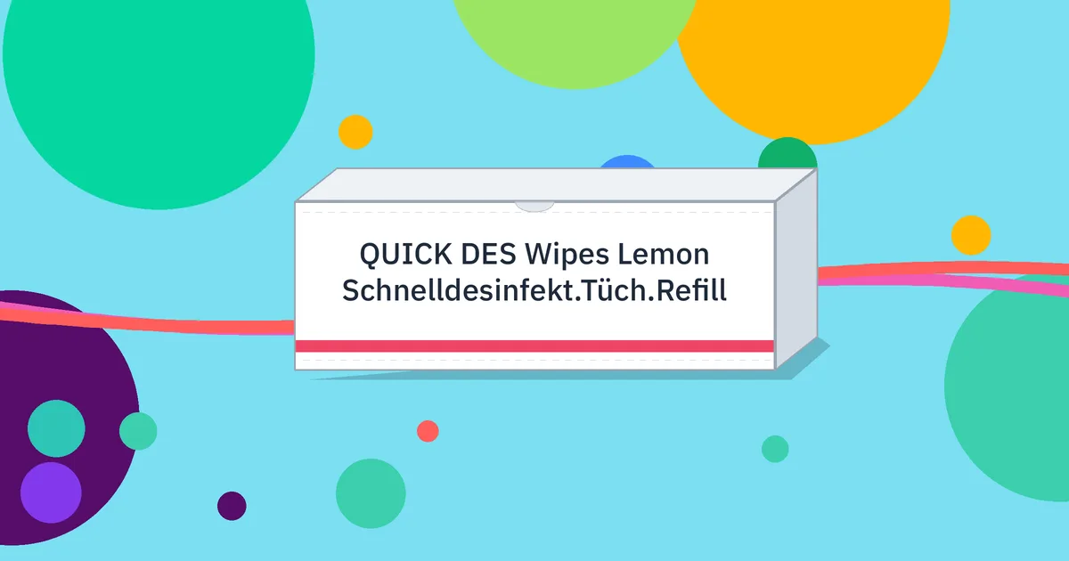 Symbolbild: Packung mit der Aufschrift QUICK DES Wipes Lemon Schnelldesinfekt.Tüch.Refill (PZN 07777097) – Verfügbarkeit und Bezug in Apotheken in Frankfurt am Main