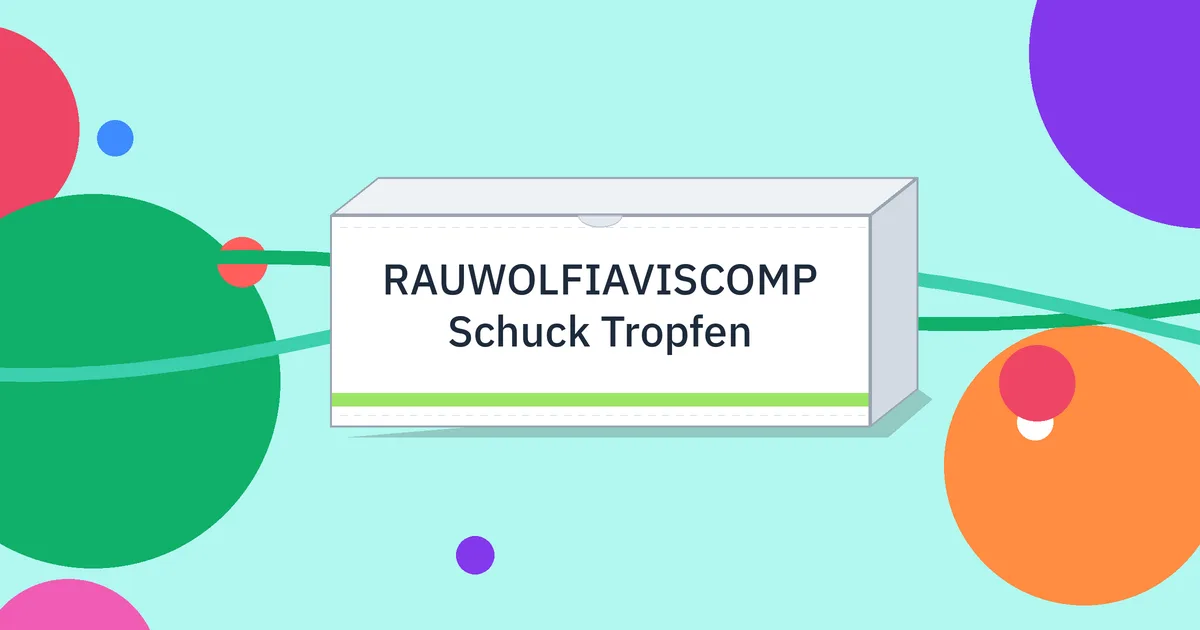 Symbolbild: Packung mit der Aufschrift RAUWOLFIAVISCOMP Schuck Tropfen (PZN 03683471) – Verfügbarkeit und Bezug in Apotheken in Frankfurt am Main