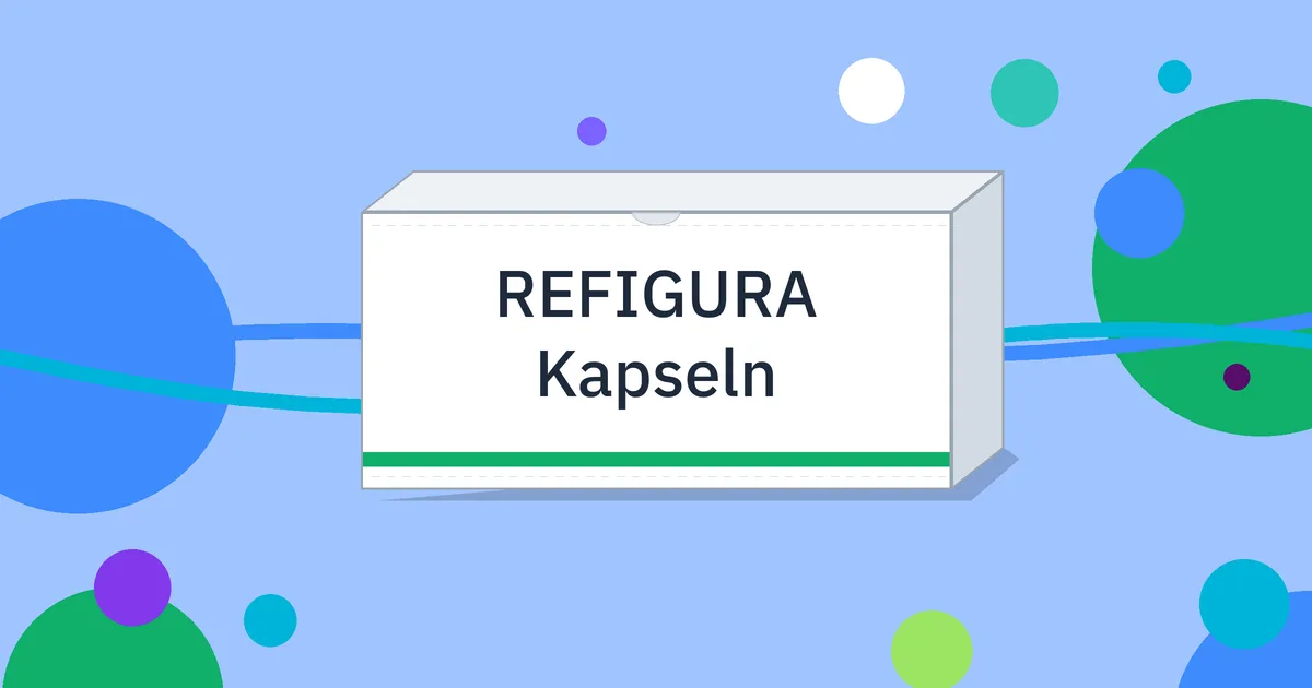 Symbolbild: Packung mit der Aufschrift REFIGURA Kapseln (PZN 17418005) – Verfügbarkeit und Bezug in Apotheken in Frankfurt am Main