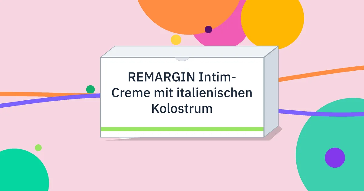 Symbolbild: Packung mit der Aufschrift REMARGIN Intim-Creme mit italienischen Kolostrum (PZN 19013494) – Verfügbarkeit und Bezug in Apotheken in Frankfurt am Main