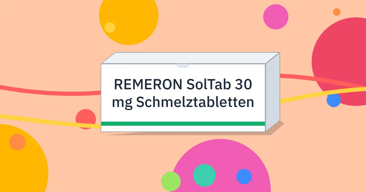 Symbolbild: Packung mit der Aufschrift REMERON SolTab 30 mg Schmelztabletten (PZN 00781026) – Verfügbarkeit und Bezug in Apotheken in Frankfurt am Main