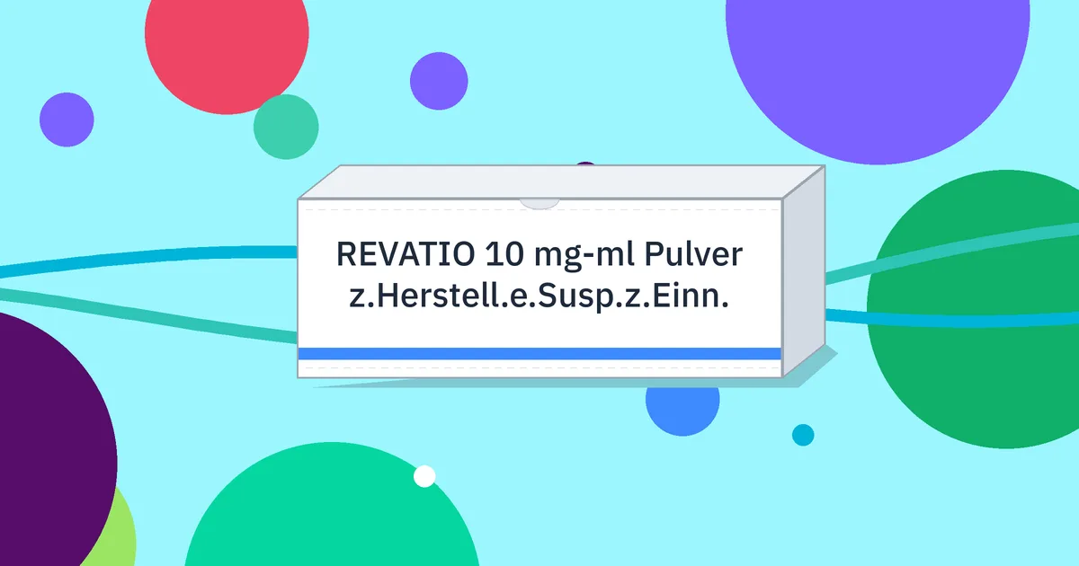 Symbolbild: Packung mit der Aufschrift REVATIO 10 mg-ml Pulver z.Herstell.e.Susp.z.Einn. (PZN 13880913) – Verfügbarkeit und Bezug in Apotheken in Frankfurt am Main