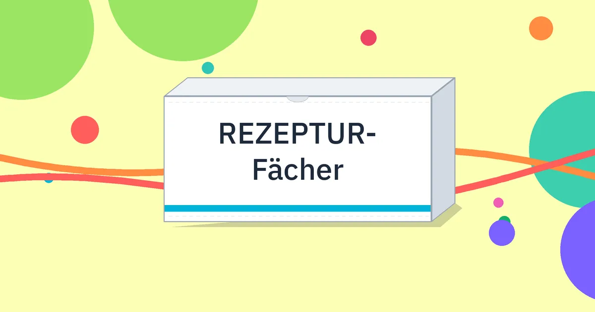 Symbolbild: Packung mit der Aufschrift REZEPTUR-Fächer (PZN 09944458) – Verfügbarkeit und Bezug in Apotheken in Frankfurt am Main