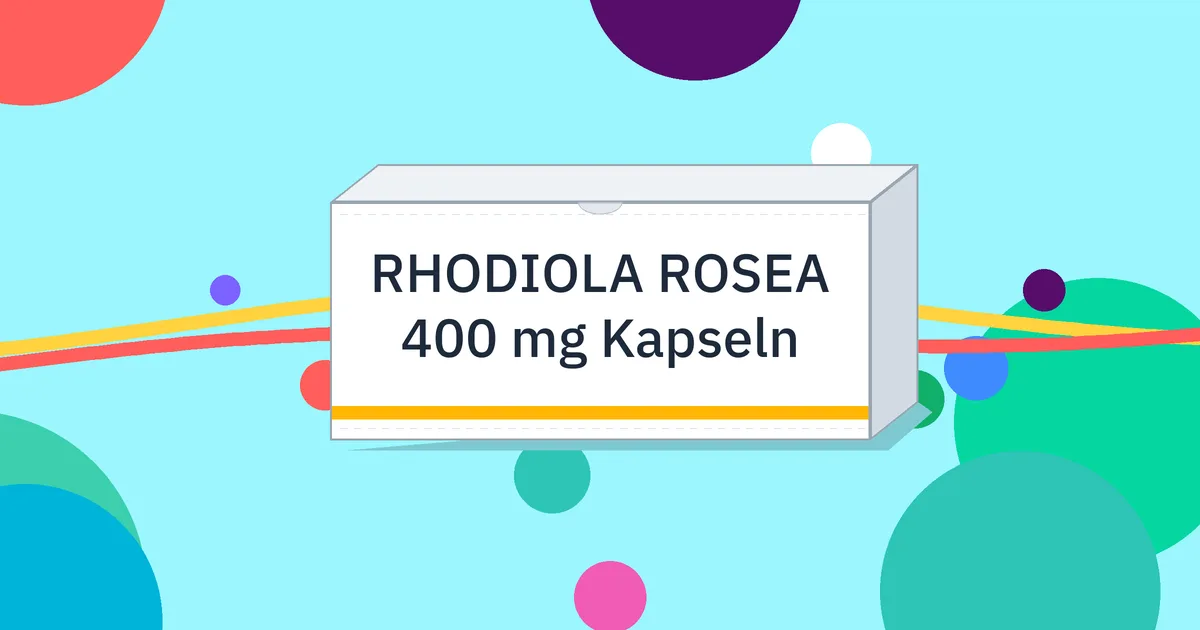Symbolbild: Packung mit der Aufschrift RHODIOLA ROSEA 400 mg Kapseln (PZN 18767707) – Verfügbarkeit und Bezug in Apotheken in Frankfurt am Main