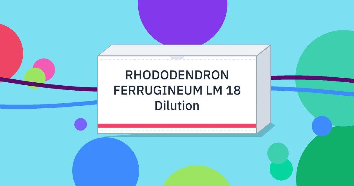 Symbolbild: Packung mit der Aufschrift RHODODENDRON FERRUGINEUM LM 18 Dilution (PZN 13051393) – Verfügbarkeit und Bezug in Apotheken in Frankfurt am Main