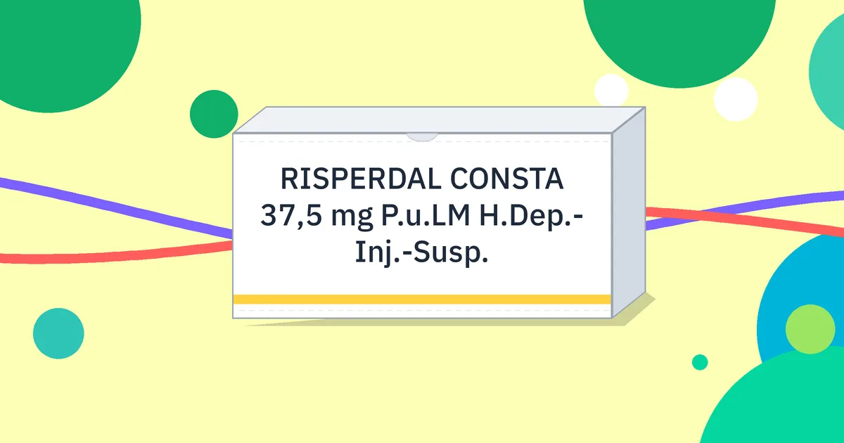 Symbolbild: Packung mit der Aufschrift RISPERDAL CONSTA 37,5 mg P.u.LM H.Dep.-Inj.-Susp. (PZN 08844335) – Verfügbarkeit und Bezug in Apotheken in Frankfurt am Main