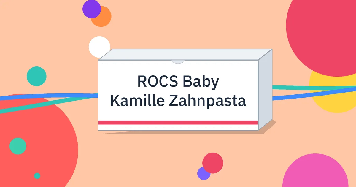 Symbolbild: Packung mit der Aufschrift ROCS Baby Kamille Zahnpasta (PZN 06554024) – Verfügbarkeit und Bezug in Apotheken in Frankfurt am Main