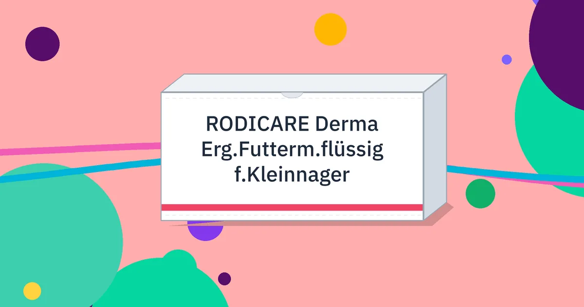 Symbolbild: Packung mit der Aufschrift RODICARE Derma Erg.Futterm.flüssig f.Kleinnager (PZN 14217358) – Verfügbarkeit und Bezug in Apotheken in Frankfurt am Main