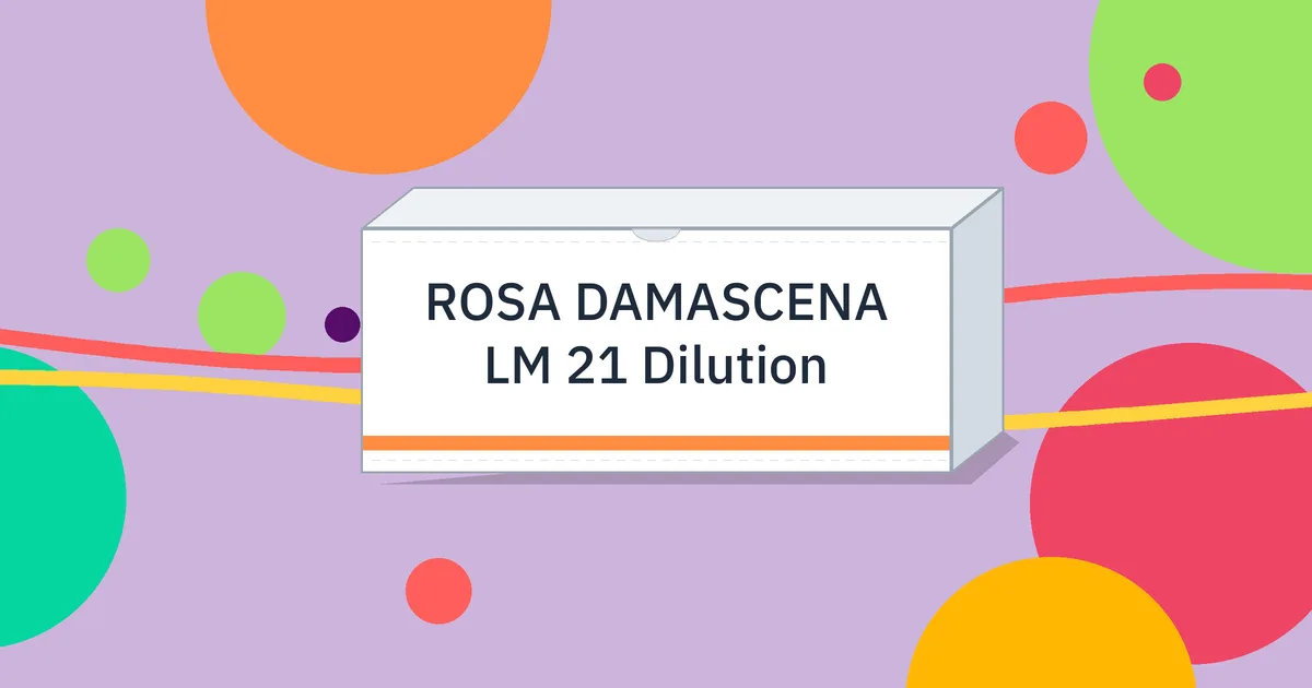 Symbolbild: Packung mit der Aufschrift ROSA DAMASCENA LM 21 Dilution (PZN 13056396) – Verfügbarkeit und Bezug in Apotheken in Frankfurt am Main