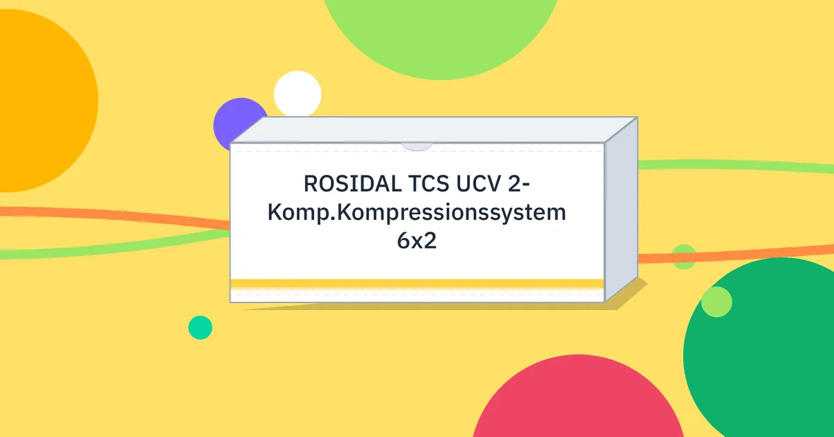 Symbolbild: Packung mit der Aufschrift ROSIDAL TCS UCV 2-Komp.Kompressionssystem 6x2 (PZN 17267486) – Verfügbarkeit und Bezug in Apotheken in Frankfurt am Main