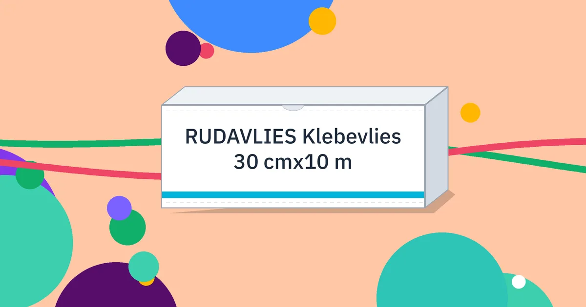 Symbolbild: Packung mit der Aufschrift RUDAVLIES Klebevlies 30 cmx10 m (PZN 07092465) – Verfügbarkeit und Bezug in Apotheken in Frankfurt am Main