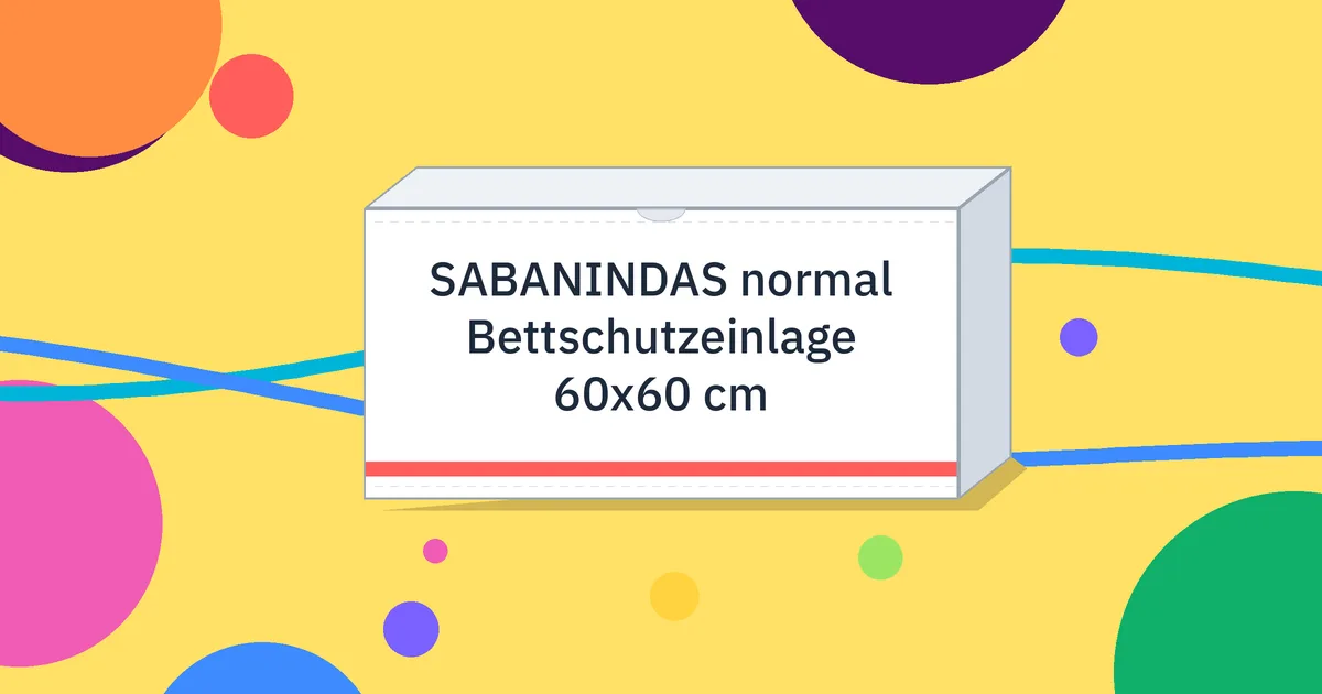 Symbolbild: Packung mit der Aufschrift SABANINDAS normal Bettschutzeinlage 60x60 cm (PZN 11132733) – Verfügbarkeit und Bezug in Apotheken in Frankfurt am Main