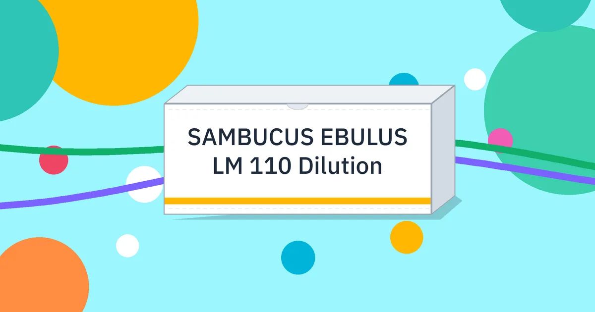 Symbolbild: Packung mit der Aufschrift SAMBUCUS EBULUS LM 110 Dilution (PZN 13180736) – Verfügbarkeit und Bezug in Apotheken in Frankfurt am Main
