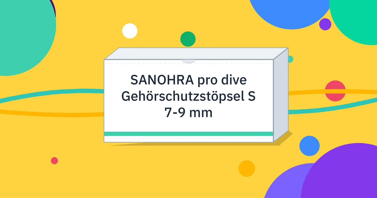 Symbolbild: Packung mit der Aufschrift SANOHRA pro dive Gehörschutzstöpsel S 7-9 mm (PZN 19630494) – Verfügbarkeit und Bezug in Apotheken in Frankfurt am Main