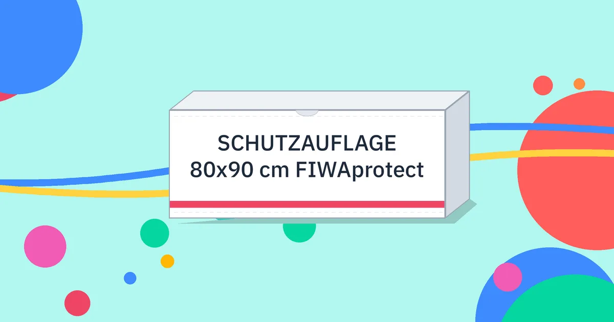 Symbolbild: Packung mit der Aufschrift SCHUTZAUFLAGE 80x90 cm FIWAprotect (PZN 11859754) – Verfügbarkeit und Bezug in Apotheken in Frankfurt am Main