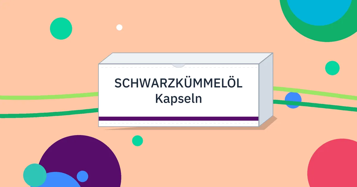 Symbolbild: Packung mit der Aufschrift SCHWARZKÜMMELÖL Kapseln (PZN 02520620) – Verfügbarkeit und Bezug in Apotheken in Frankfurt am Main