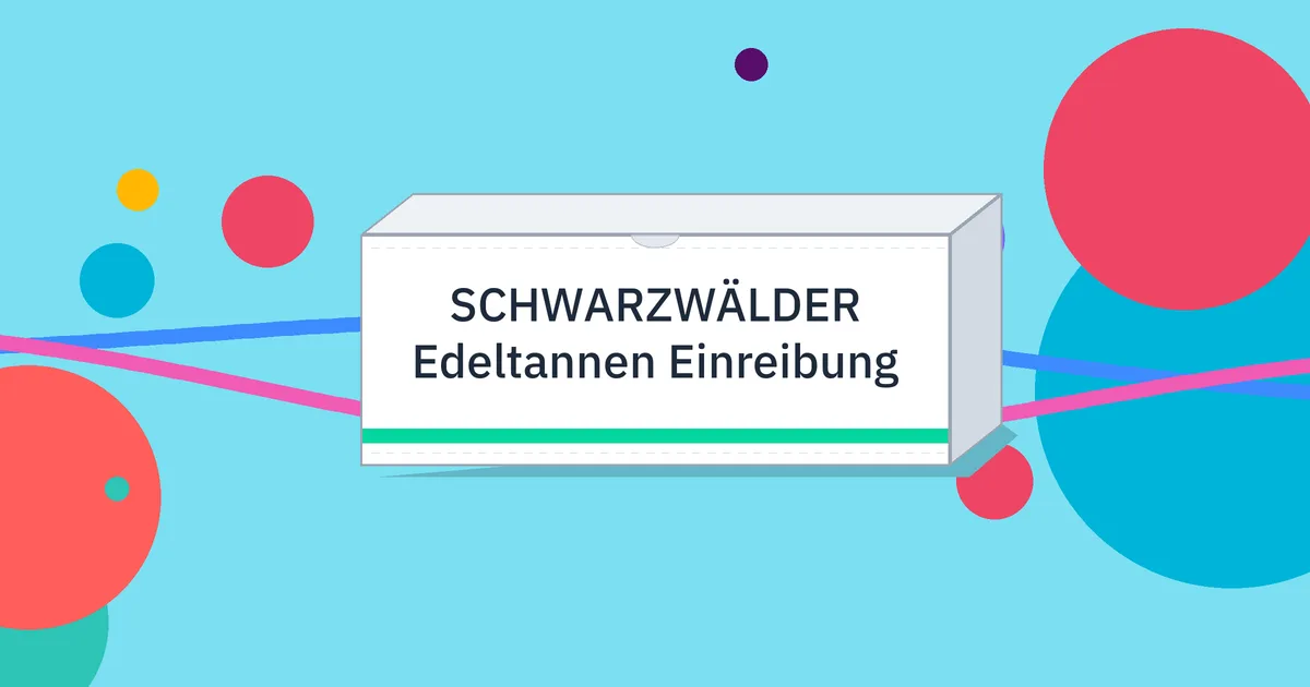 Symbolbild: Packung mit der Aufschrift SCHWARZWÄLDER Edeltannen Einreibung (PZN 03186034) – Verfügbarkeit und Bezug in Apotheken in Frankfurt am Main