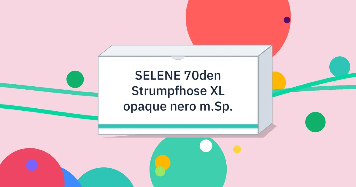 Symbolbild: Packung mit der Aufschrift SELENE 70den Strumpfhose XL opaque nero m.Sp. (PZN 16173820) – Verfügbarkeit und Bezug in Apotheken in Frankfurt am Main