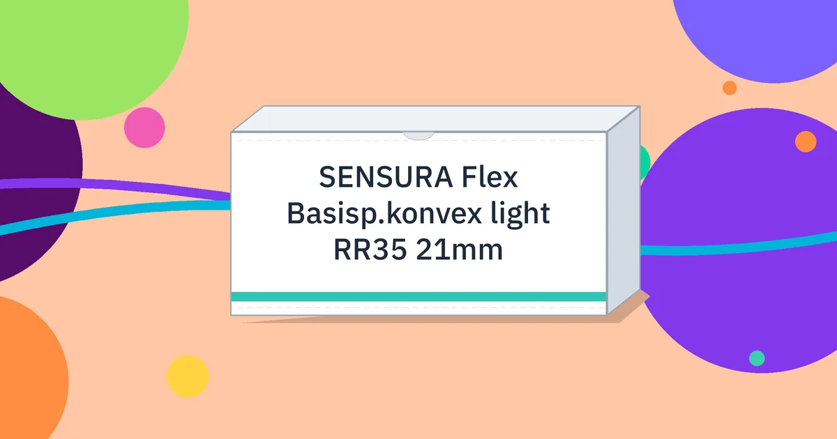 Symbolbild: Packung mit der Aufschrift SENSURA Flex Basisp.konvex light RR35 21mm (PZN 00757476) – Verfügbarkeit und Bezug in Apotheken in Frankfurt am Main