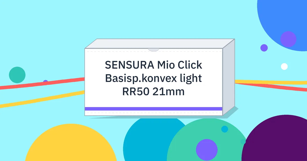 Symbolbild: Packung mit der Aufschrift SENSURA Mio Click Basisp.konvex light RR50 21mm (PZN 10857747) – Verfügbarkeit und Bezug in Apotheken in Frankfurt am Main