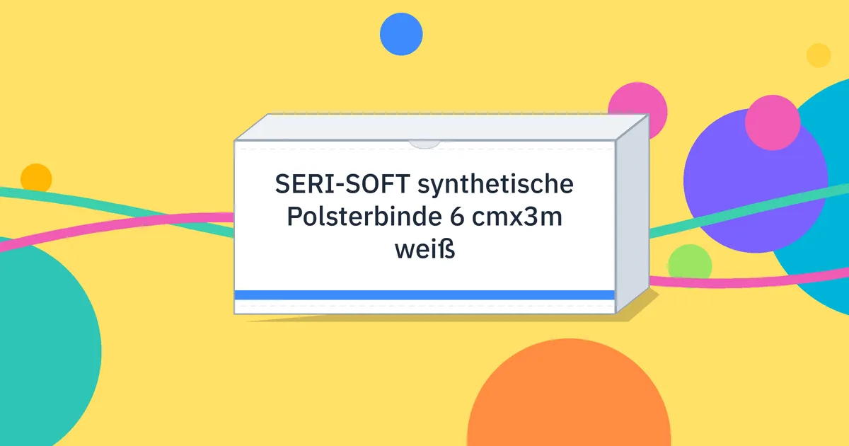 Symbolbild: Packung mit der Aufschrift SERI-SOFT synthetische Polsterbinde 6 cmx3m weiß (PZN 19885277) – Verfügbarkeit und Bezug in Apotheken in Frankfurt am Main