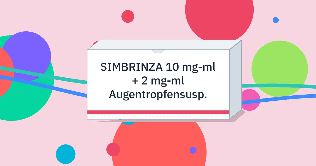 Symbolbild: Packung mit der Aufschrift SIMBRINZA 10 mg-ml + 2 mg-ml Augentropfensusp. (PZN 11229415) – Verfügbarkeit und Bezug in Apotheken in Frankfurt am Main