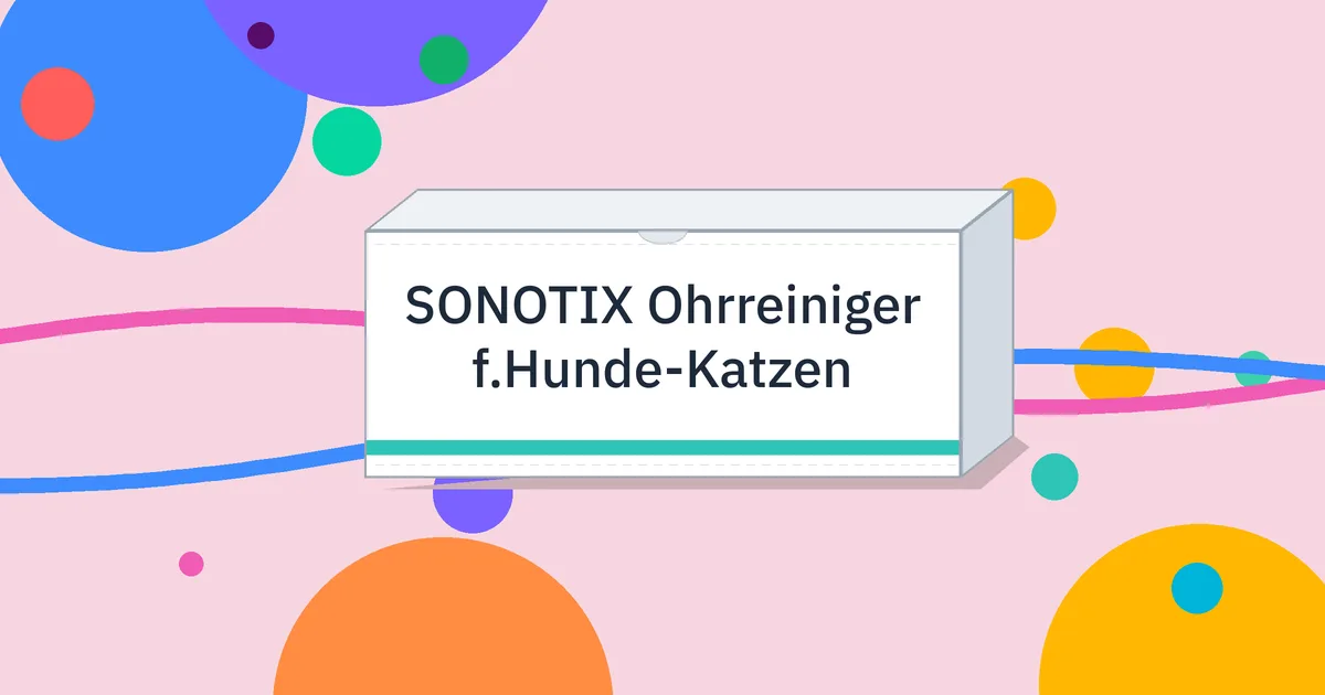 Symbolbild: Packung mit der Aufschrift SONOTIX Ohrreiniger f.Hunde-Katzen (PZN 16834546) – Verfügbarkeit und Bezug in Apotheken in Frankfurt am Main
