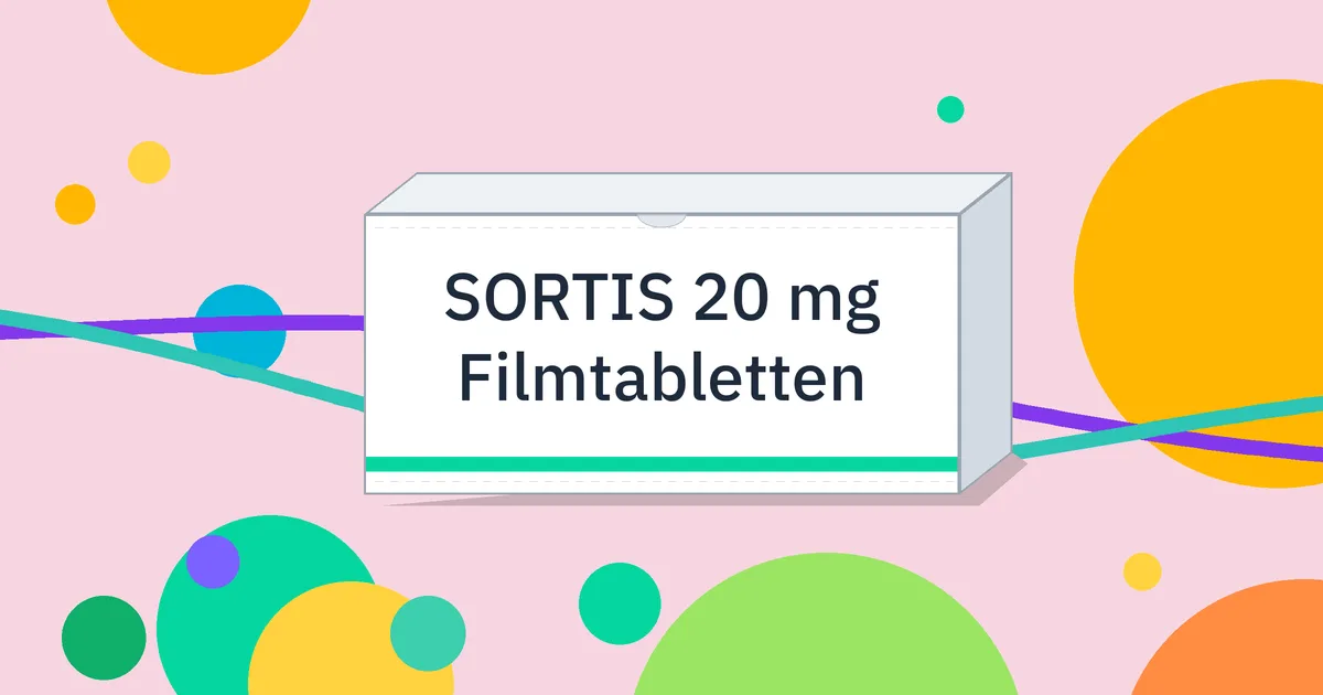 Symbolbild: Packung mit der Aufschrift SORTIS 20 mg Filmtabletten (PZN 10839181) – Verfügbarkeit und Bezug in Apotheken in Frankfurt am Main