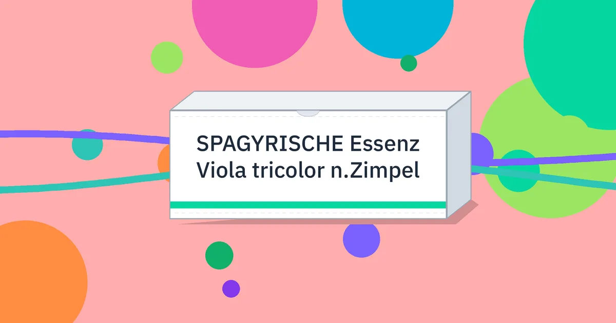 Symbolbild: Packung mit der Aufschrift SPAGYRISCHE Essenz Viola tricolor n.Zimpel (PZN 00918175) – Verfügbarkeit und Bezug in Apotheken in Frankfurt am Main