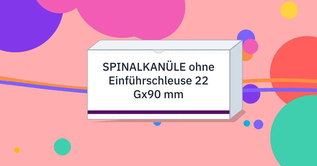 Symbolbild: Packung mit der Aufschrift SPINALKANÜLE ohne Einführschleuse 22 Gx90 mm (PZN 03949584) – Verfügbarkeit und Bezug in Apotheken in Frankfurt am Main