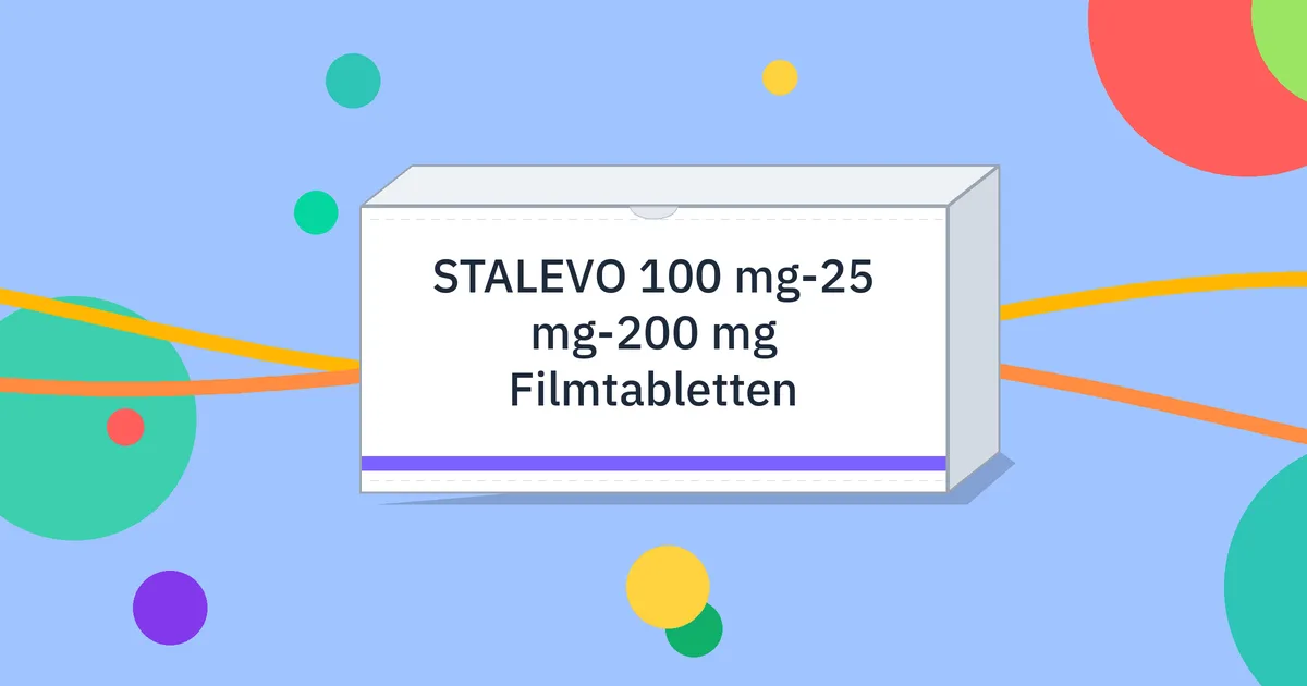 Symbolbild: Packung mit der Aufschrift STALEVO 100 mg-25 mg-200 mg Filmtabletten (PZN 01897274) – Verfügbarkeit und Bezug in Apotheken in Frankfurt am Main