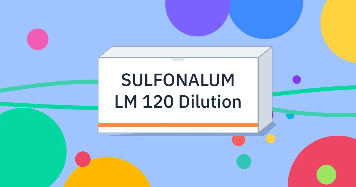 Symbolbild: Packung mit der Aufschrift SULFONALUM LM 120 Dilution (PZN 13209836) – Verfügbarkeit und Bezug in Apotheken in Frankfurt am Main