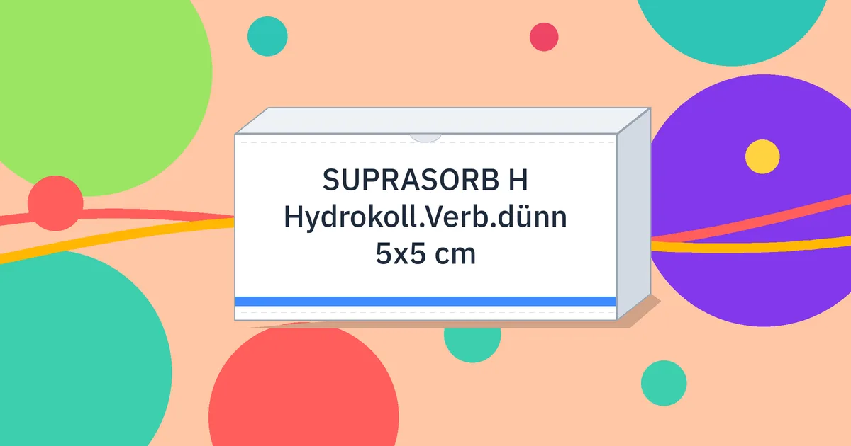 Symbolbild: Packung mit der Aufschrift SUPRASORB H Hydrokoll.Verb.dünn 5x5 cm (PZN 11531433) – Verfügbarkeit und Bezug in Apotheken in Frankfurt am Main