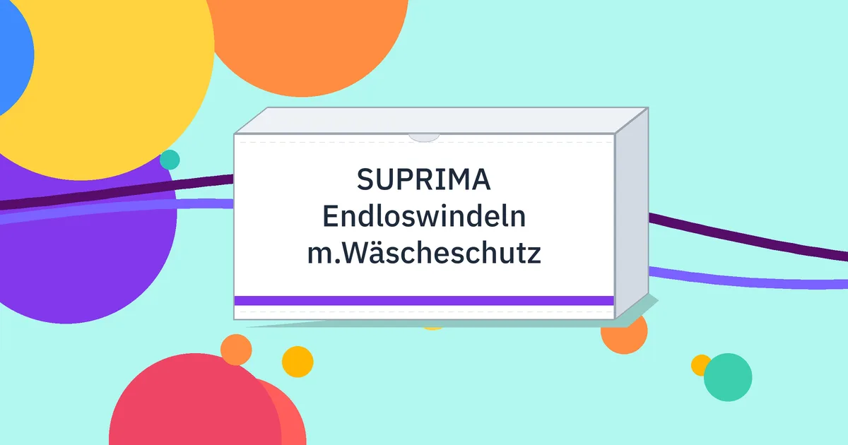 Symbolbild: Packung mit der Aufschrift SUPRIMA Endloswindeln m.Wäscheschutz (PZN 04298433) – Verfügbarkeit und Bezug in Apotheken in Frankfurt am Main