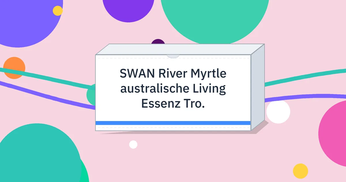 Symbolbild: Packung mit der Aufschrift SWAN River Myrtle australische Living Essenz Tro. (PZN 05011190) – Verfügbarkeit und Bezug in Apotheken in Frankfurt am Main