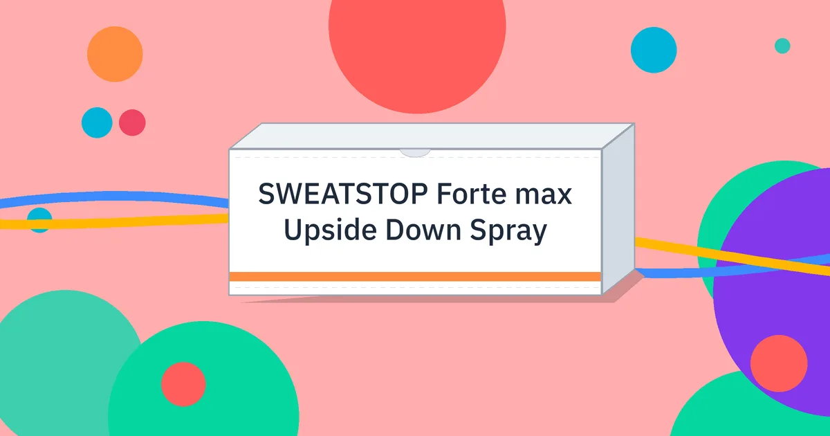 Symbolbild: Packung mit der Aufschrift SWEATSTOP Forte max Upside Down Spray (PZN 07637580) – Verfügbarkeit und Bezug in Apotheken in Frankfurt am Main