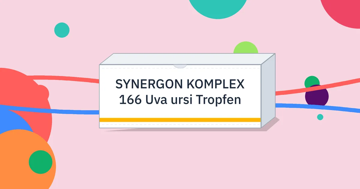 Symbolbild: Packung mit der Aufschrift SYNERGON KOMPLEX 166 Uva ursi Tropfen (PZN 01856565) – Verfügbarkeit und Bezug in Apotheken in Frankfurt am Main