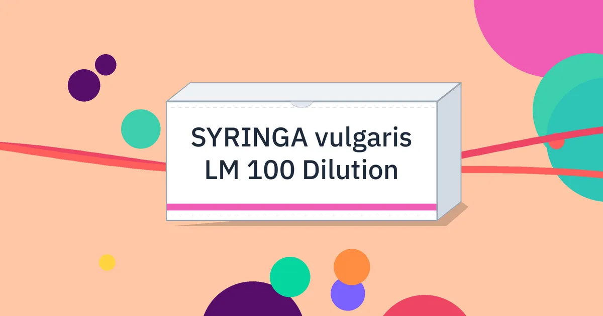 Symbolbild: Packung mit der Aufschrift SYRINGA vulgaris LM 100 Dilution (PZN 13686074) – Verfügbarkeit und Bezug in Apotheken in Frankfurt am Main