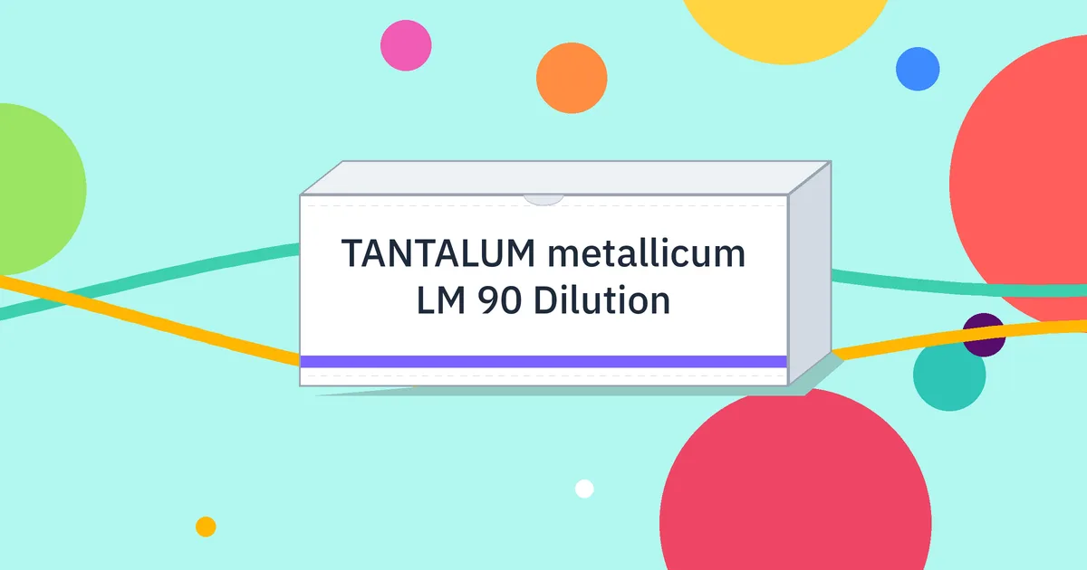 Symbolbild: Packung mit der Aufschrift TANTALUM metallicum LM 90 Dilution (PZN 13213789) – Verfügbarkeit und Bezug in Apotheken in Frankfurt am Main