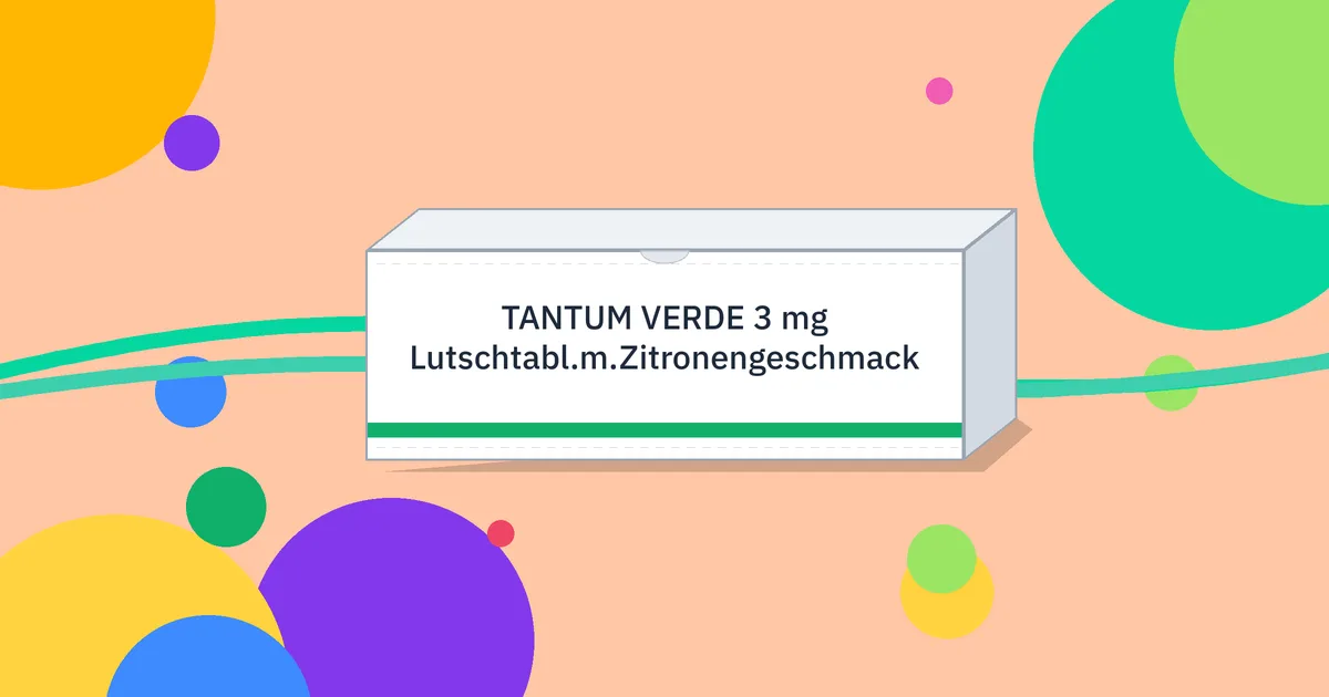 Symbolbild: Packung mit der Aufschrift TANTUM VERDE 3 mg Lutschtabl.m.Zitronengeschmack (PZN 03335540) – Verfügbarkeit und Bezug in Apotheken in Frankfurt am Main