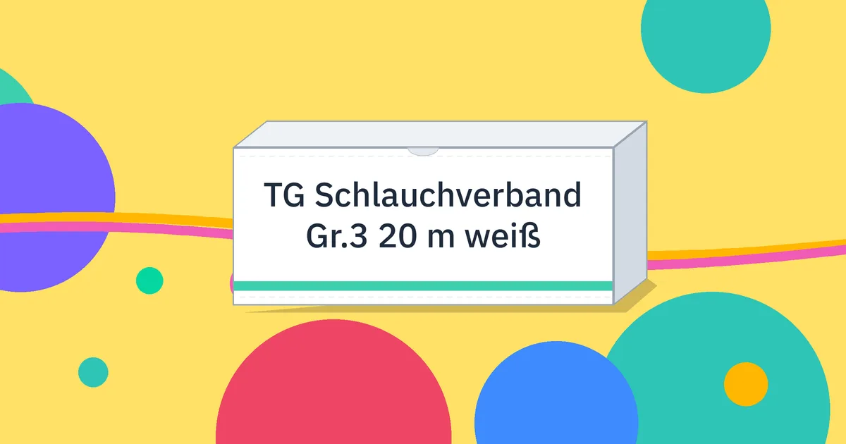 Symbolbild: Packung mit der Aufschrift TG Schlauchverband Gr.3 20 m weiß (PZN 11116065) – Verfügbarkeit und Bezug in Apotheken in Frankfurt am Main
