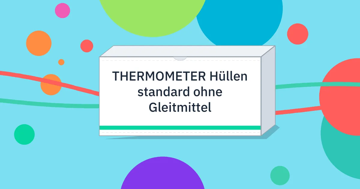 Symbolbild: Packung mit der Aufschrift THERMOMETER Hüllen standard ohne Gleitmittel (PZN 09276028) – Verfügbarkeit und Bezug in Apotheken in Frankfurt am Main