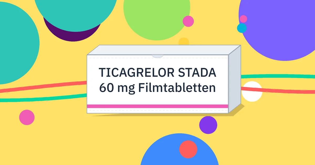 Symbolbild: Packung mit der Aufschrift TICAGRELOR STADA 60 mg Filmtabletten (PZN 18075553) – Verfügbarkeit und Bezug in Apotheken in Frankfurt am Main