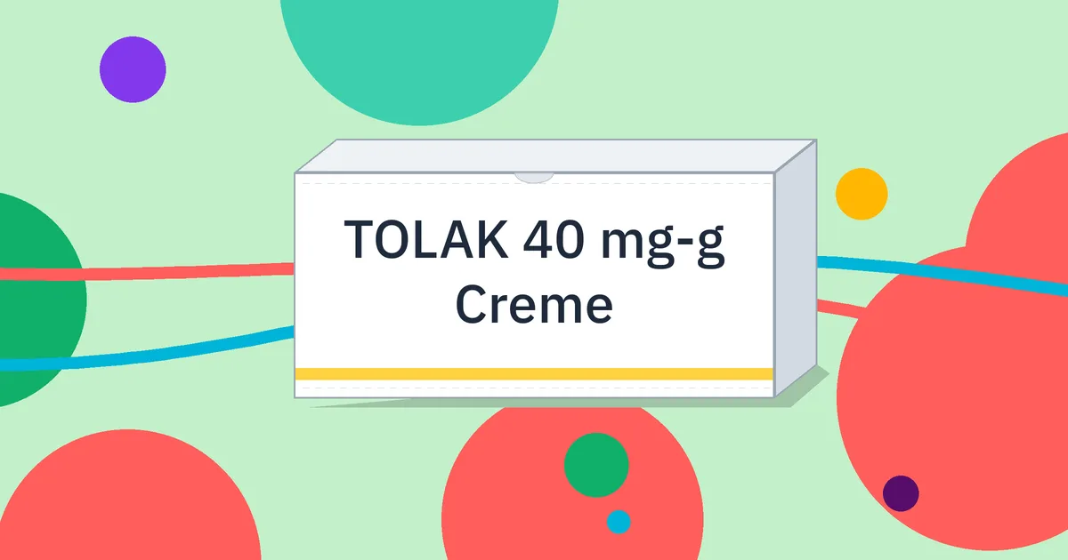 Symbolbild: Packung mit der Aufschrift TOLAK 40 mg-g Creme (PZN 19135286) – Verfügbarkeit und Bezug in Apotheken in Frankfurt am Main