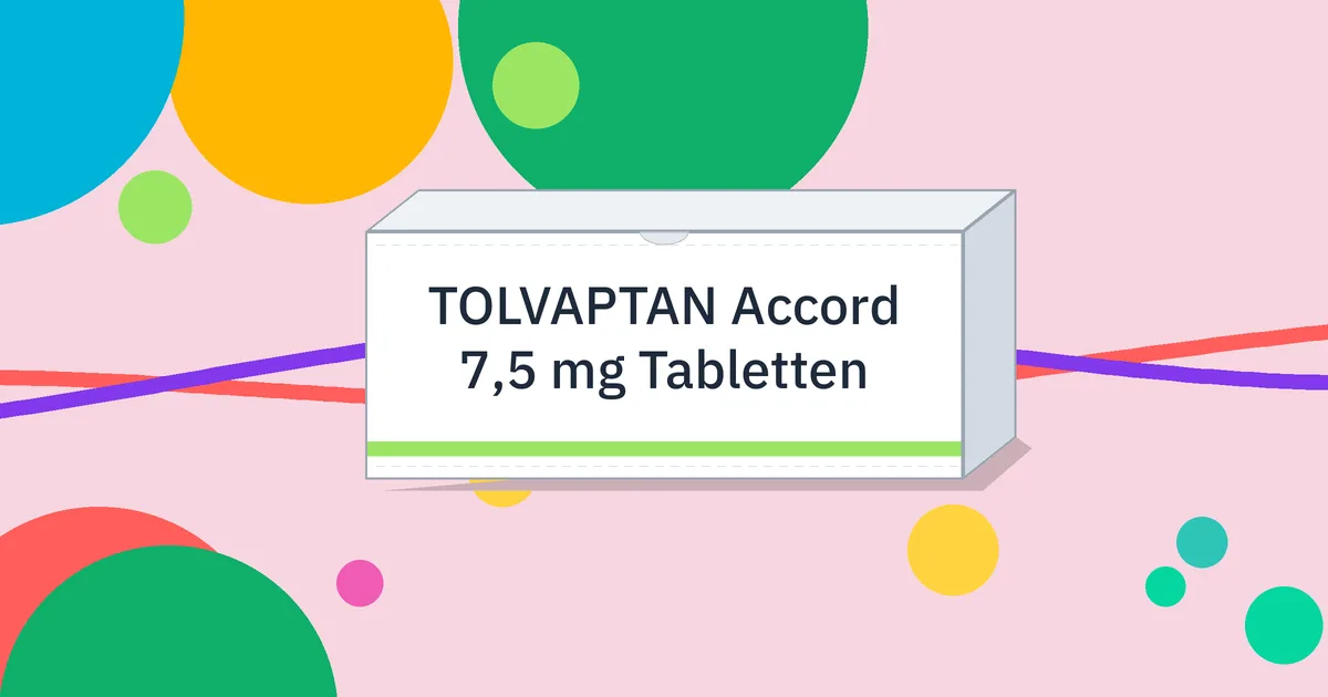 Symbolbild: Packung mit der Aufschrift TOLVAPTAN Accord 7,5 mg Tabletten (PZN 18658929) – Verfügbarkeit und Bezug in Apotheken in Frankfurt am Main
