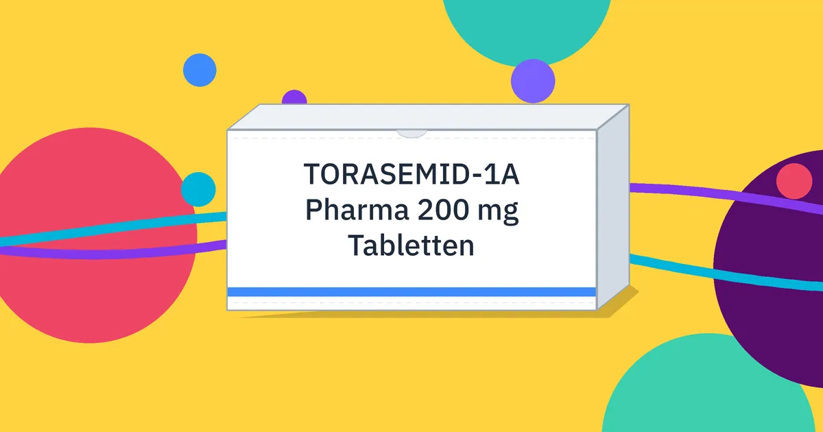Symbolbild: Packung mit der Aufschrift TORASEMID-1A Pharma 200 mg Tabletten (PZN 00774032) – Verfügbarkeit und Bezug in Apotheken in Frankfurt am Main