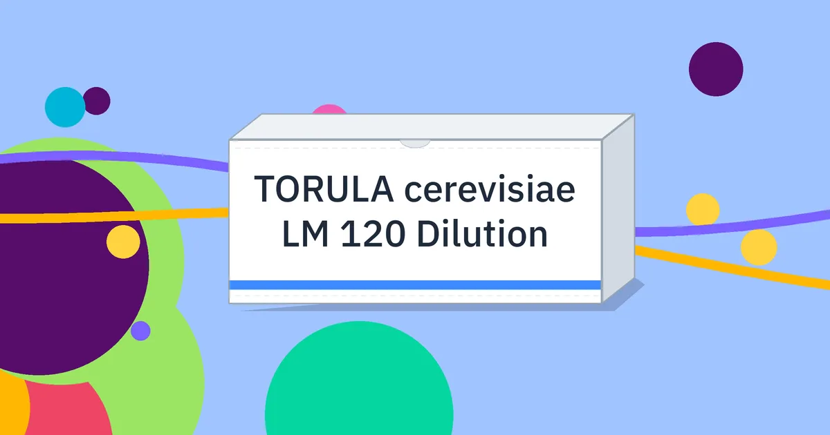 Symbolbild: Packung mit der Aufschrift TORULA cerevisiae LM 120 Dilution (PZN 13226042) – Verfügbarkeit und Bezug in Apotheken in Frankfurt am Main