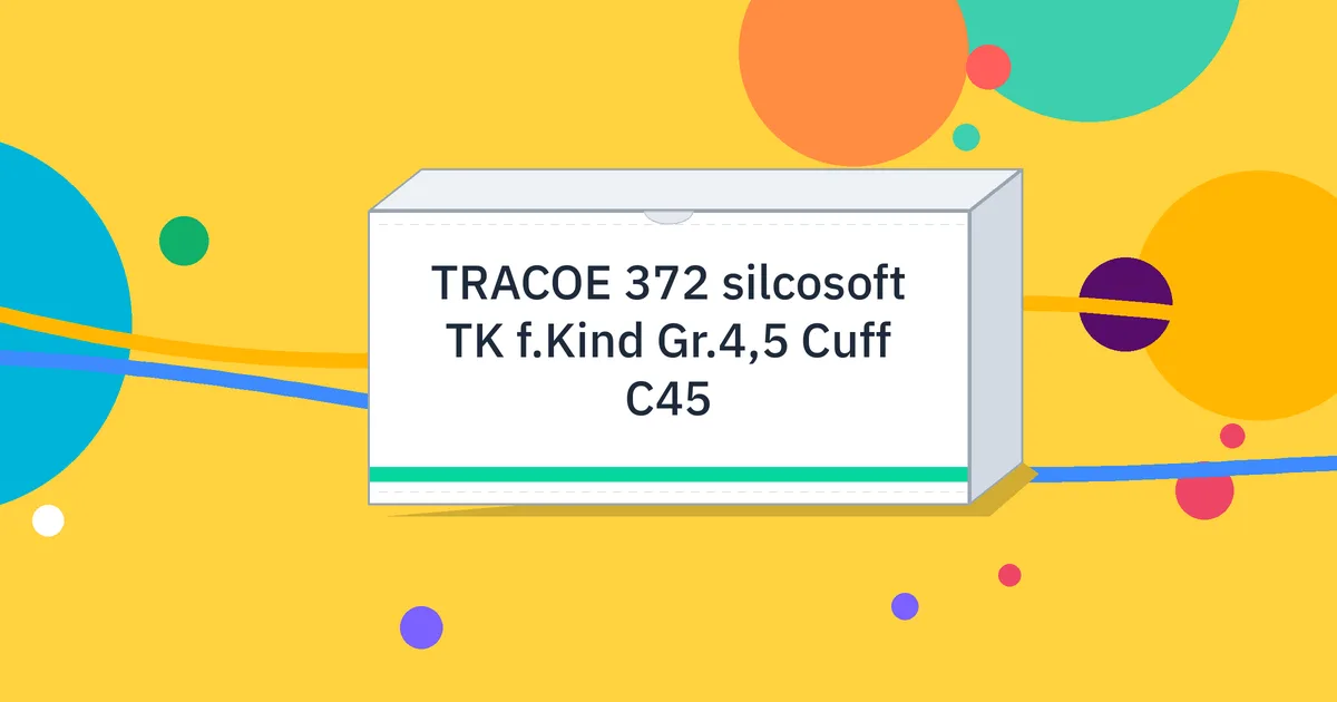 Symbolbild: Packung mit der Aufschrift TRACOE 372 silcosoft TK f.Kind Gr.4,5 Cuff C45 (PZN 14316439) – Verfügbarkeit und Bezug in Apotheken in Frankfurt am Main